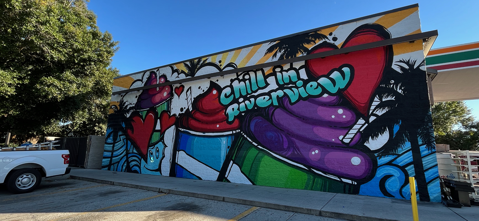 “Chill In Riverview” With Mural On The Side Of 7-Eleven At U.S. Hwy ...