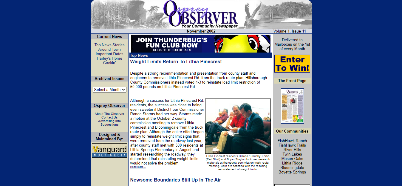 Osprey Observer Website Has Grown Much Since Launching 20 Years Ago ...