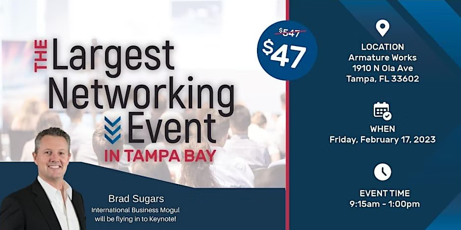 Take Part In The Largest Networking Event In Tampa Bay At Armature ...