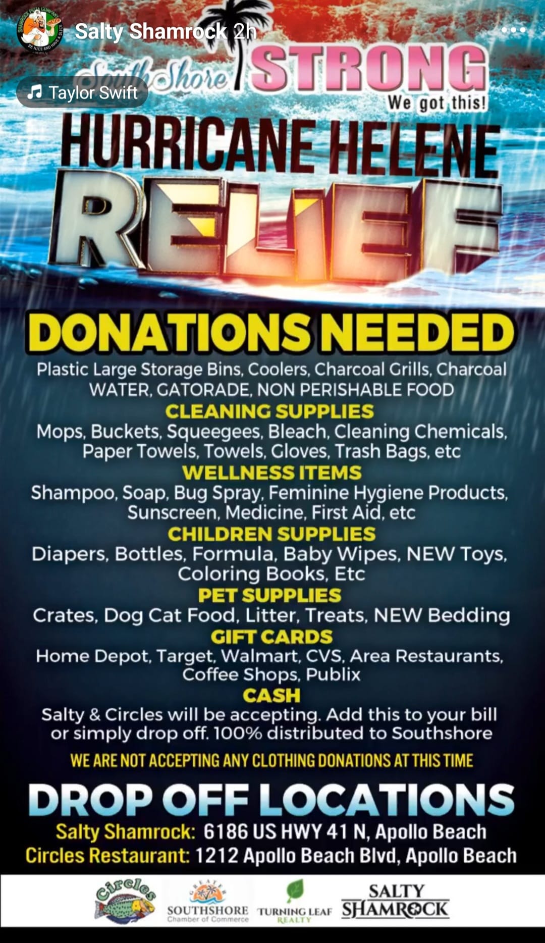 Hurricane Relief Donation Drop-off | Osprey Observer