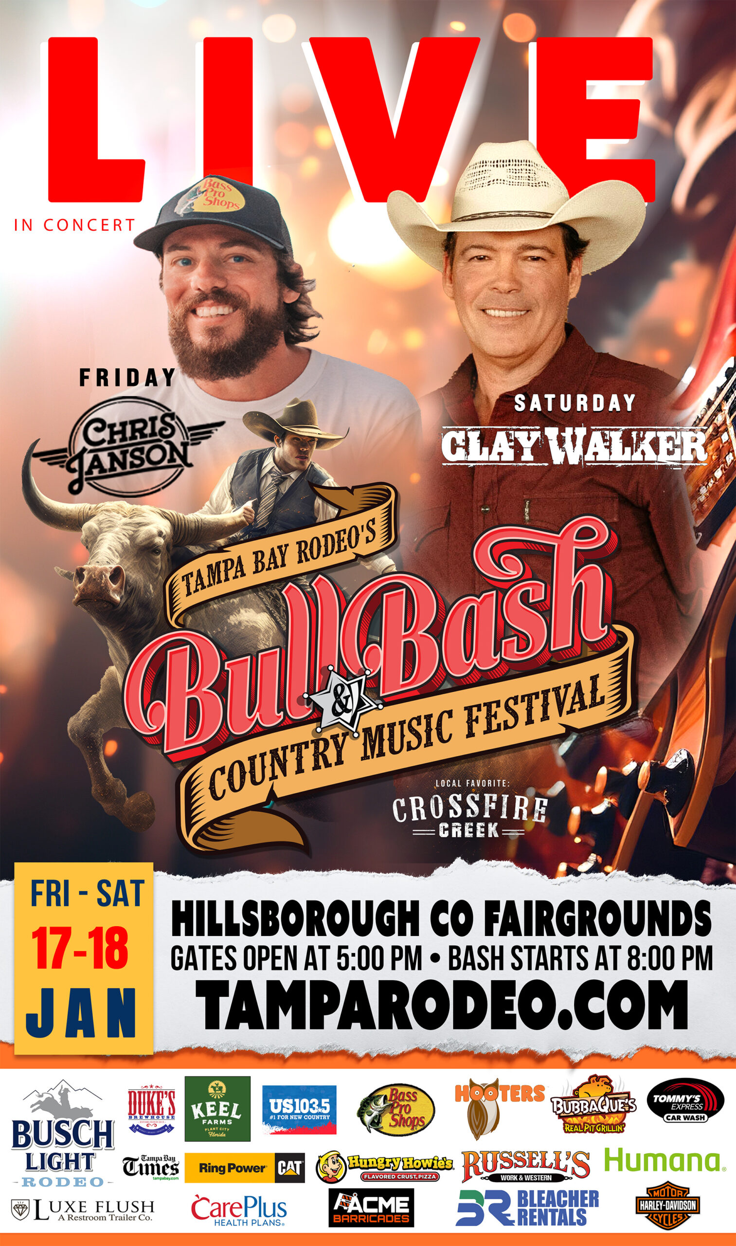 Tampa Bay Rodeo Bull Bash & Country Music Festival Coming To Hillsborough County Fairgrounds In ...