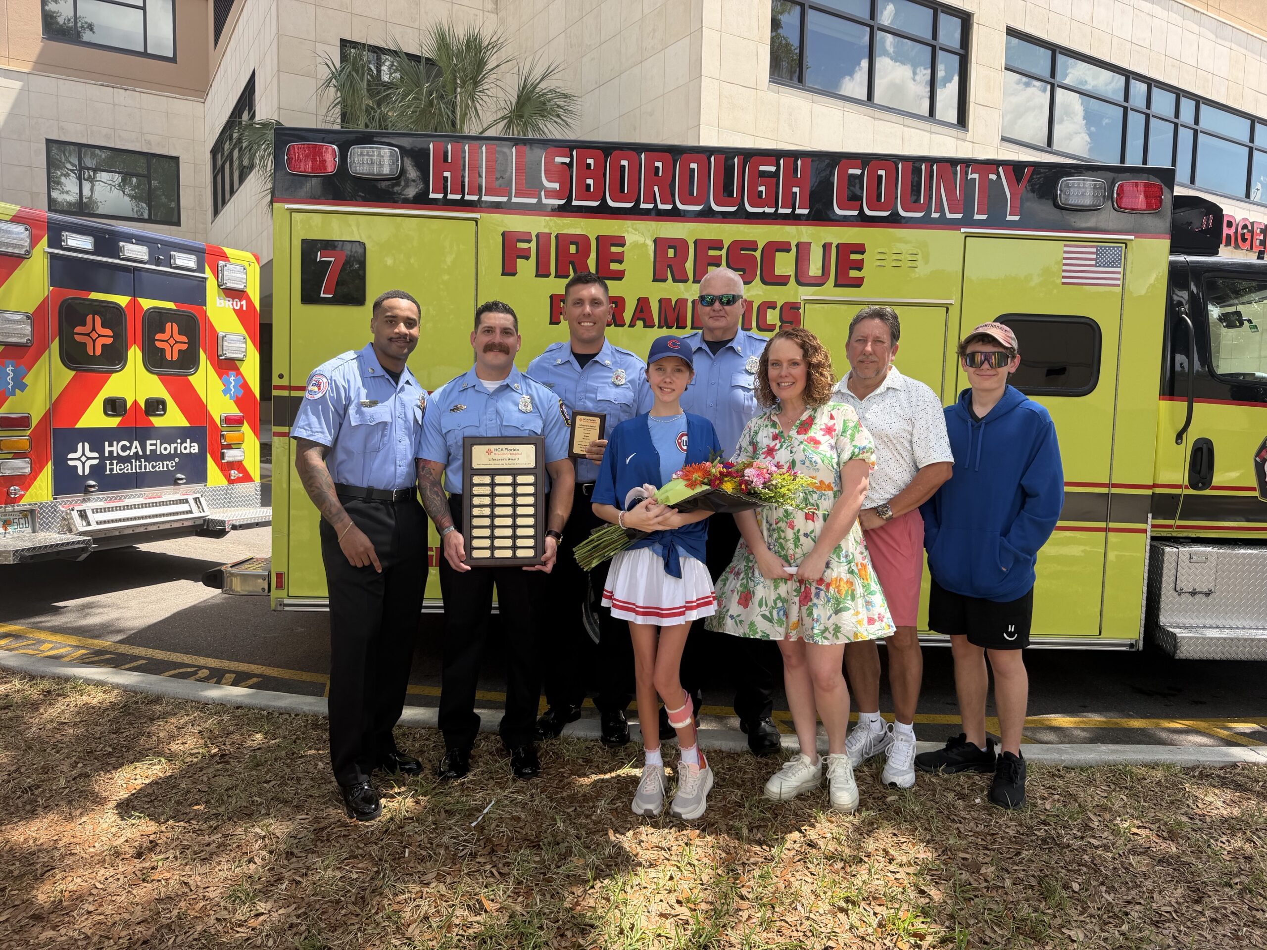 HCA Honors Fire Rescue Crew For Lifesaving Care Of Caddie Schelle ...